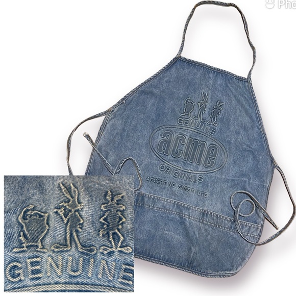 Warner Bros. | Kitchen | Rare Vintage Embossed Denim Looney Tunes Apron ...